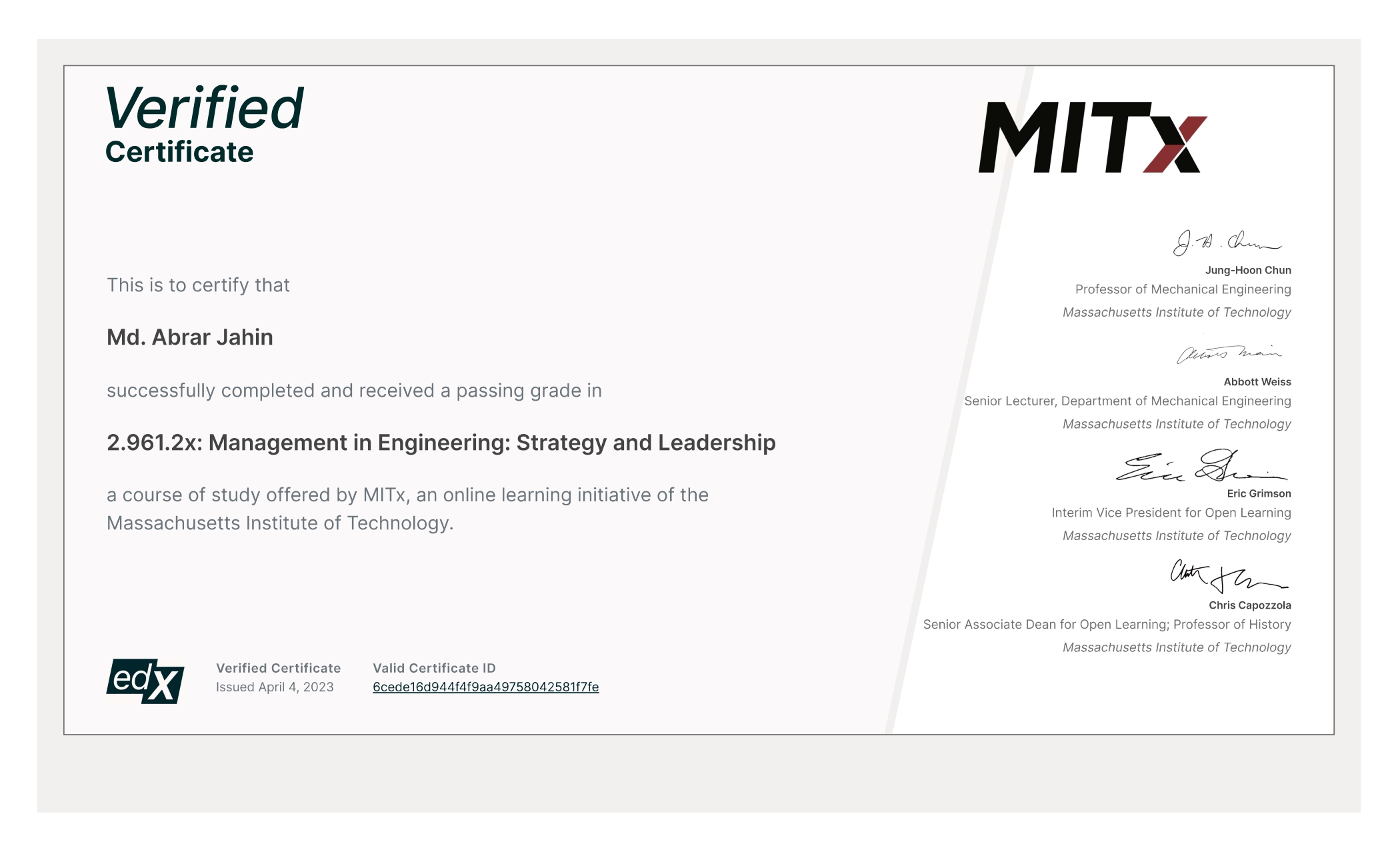 Certifications | Md Abrar Jahin