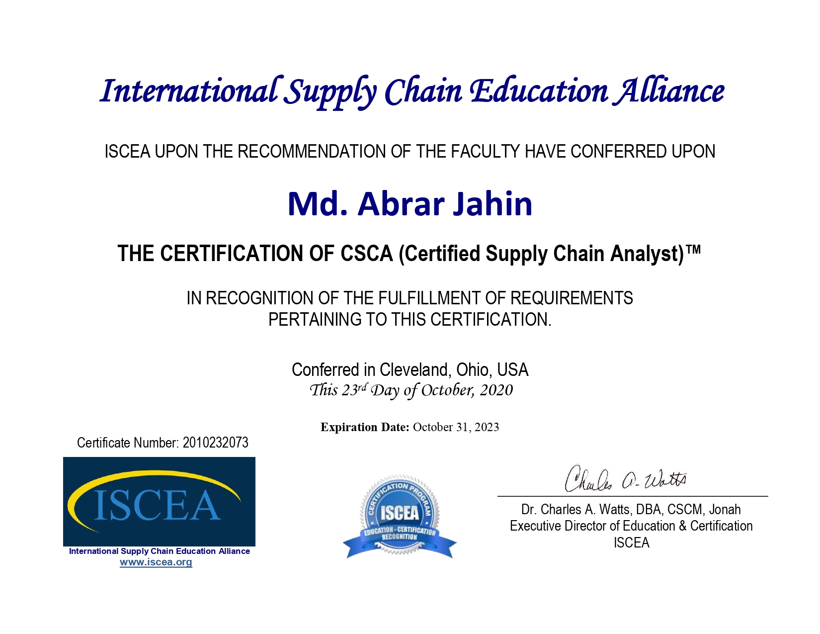 Certifications | Md Abrar Jahin